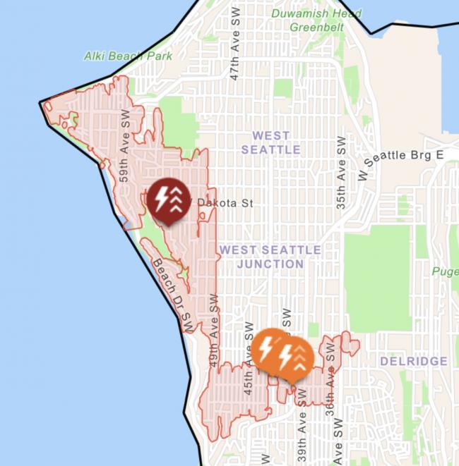 Update: Power out for nearly 5000 in West Seattle; Now restored ...